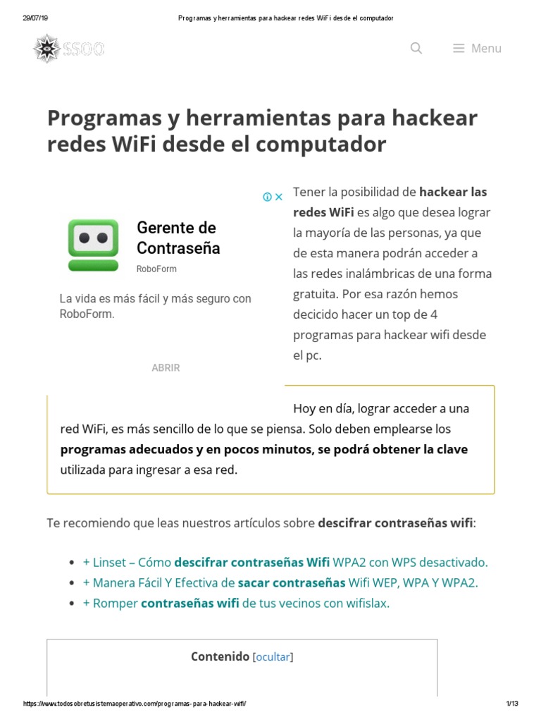 Programas y Herramientas para Hackear Redes WiFi Desde El Computador ...