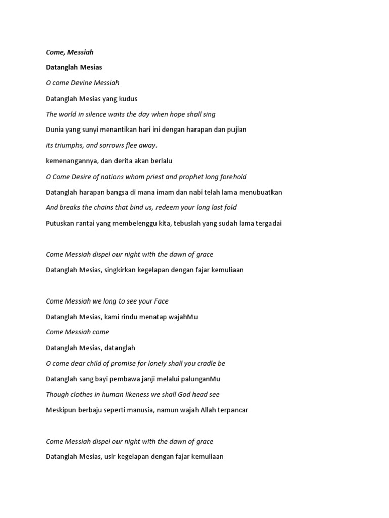 Come Messiah | PDF