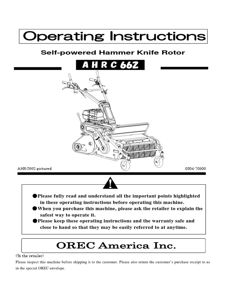 AHRC662: OREC America Inc | PDF | Transmission (Mechanics) | Clutch