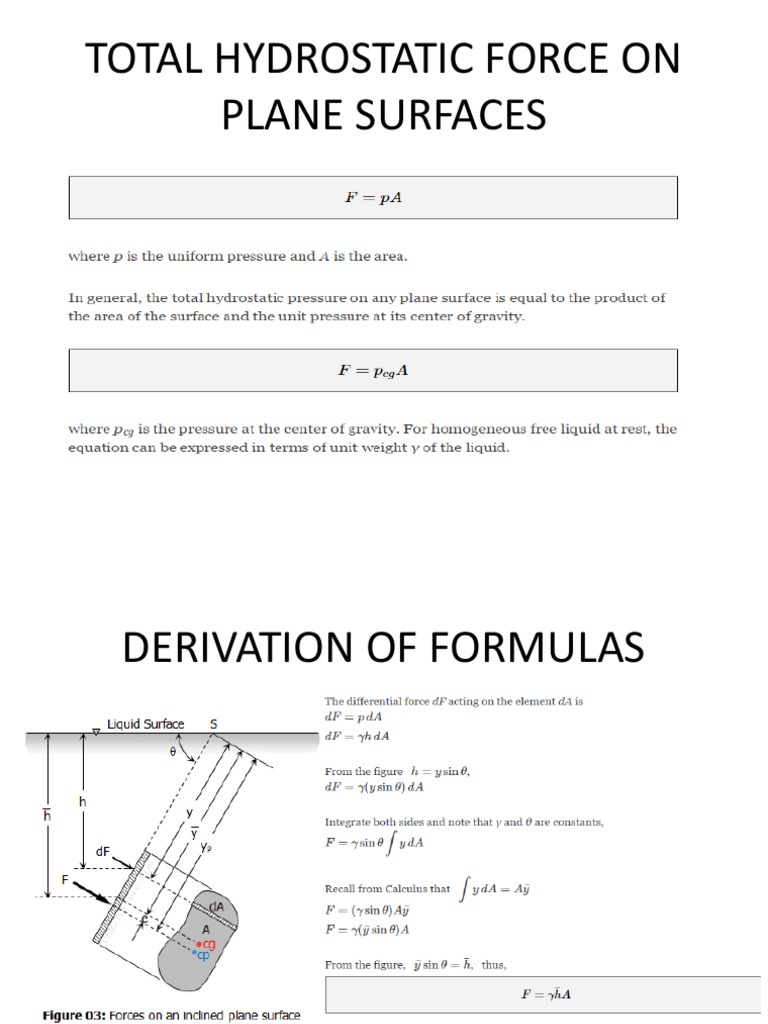Total Hydrostatic Forces on Curved Surfaces | PDF | Dam | Physics