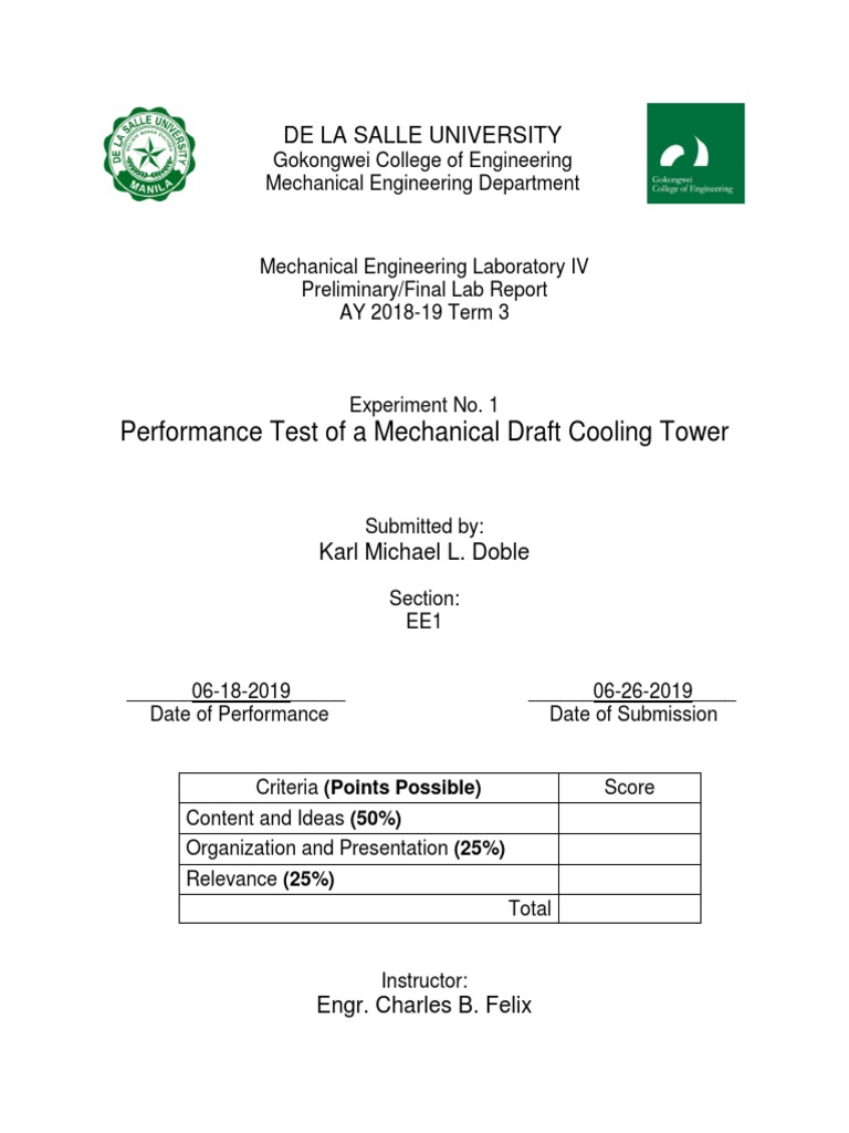 Experiment 1 Lab Report | PDF | Air Conditioning | Humidity