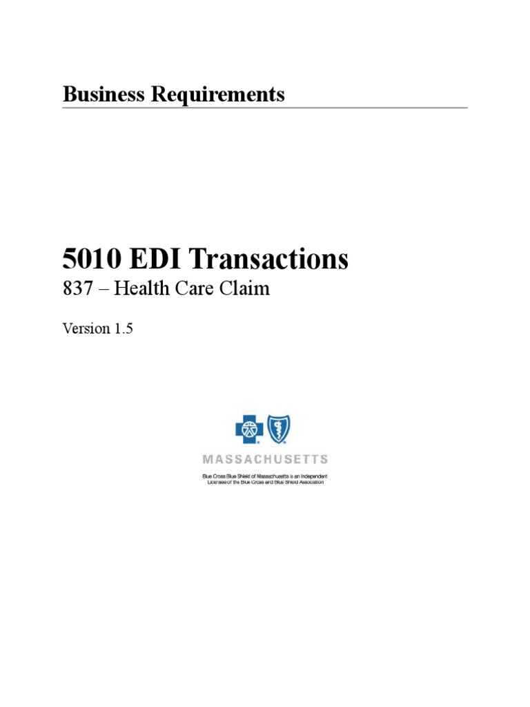837 | PDF | Electronic Data Interchange | Health Insurance Portability ...