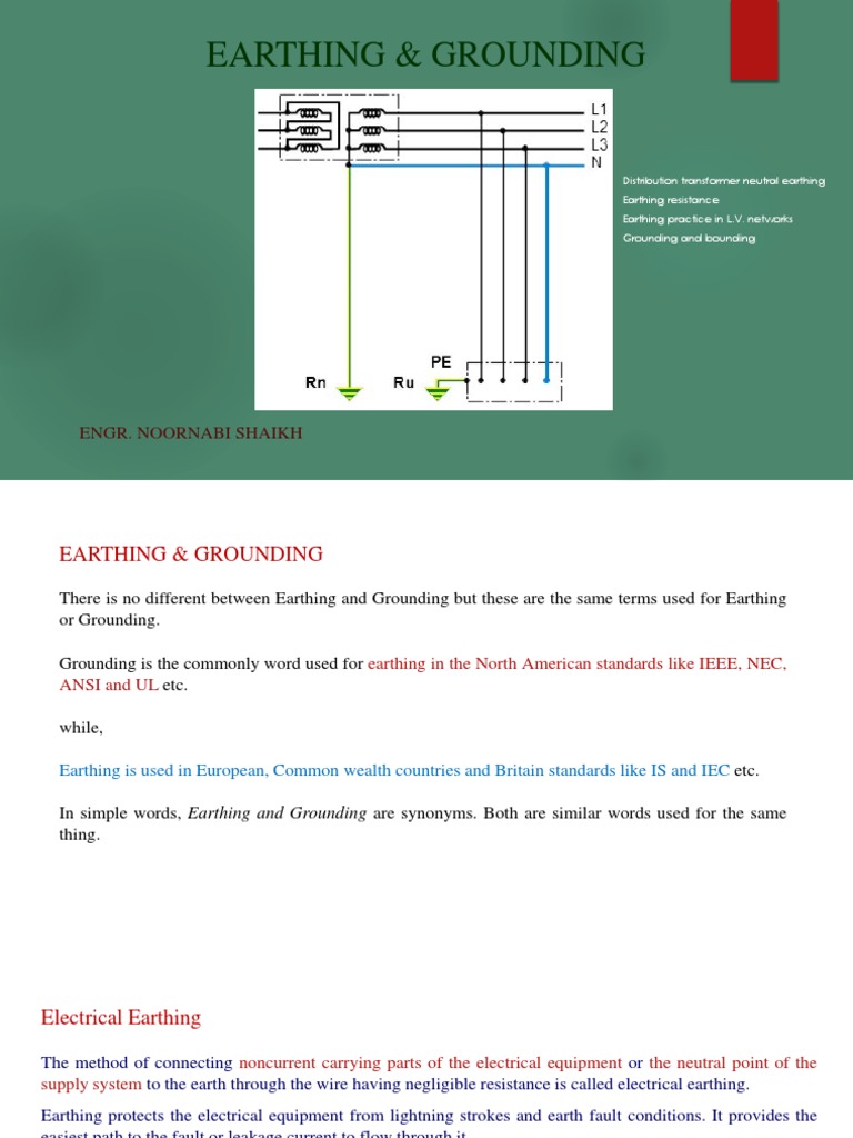 Lec # 10 Earthing and Grounding | PDF | Transformer | Electrical Impedance
