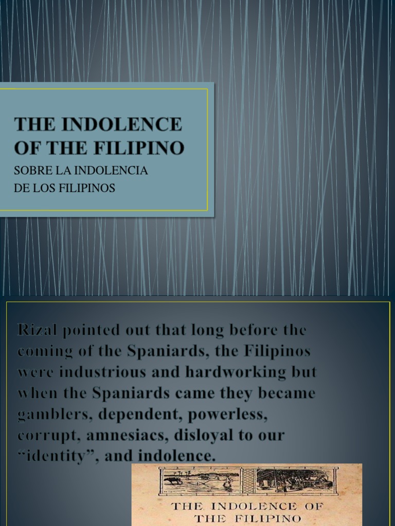 Indolence of The Filipino | PDF