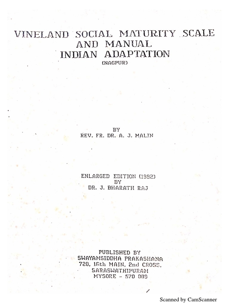 VSMS INDIAN Adaptation | PDF