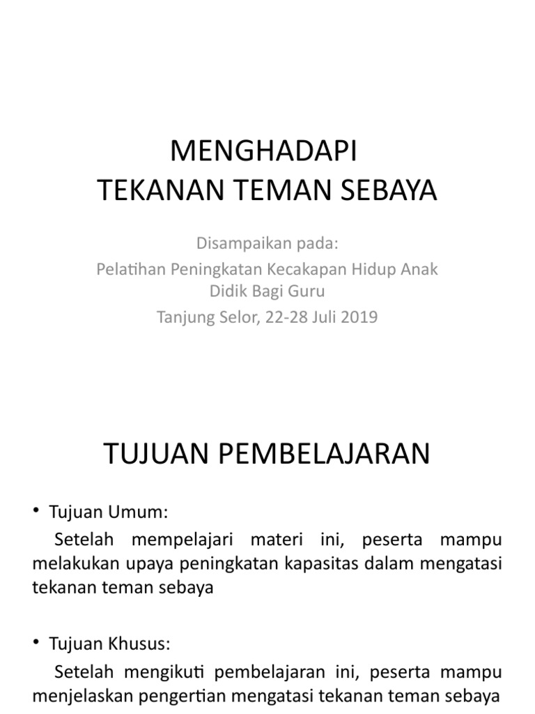 Teman Sebaya | PDF