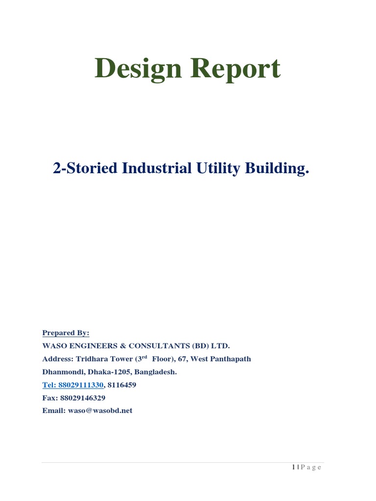 DESIGN REPORT (2-Storied Industrial Utility Building) | PDF ...