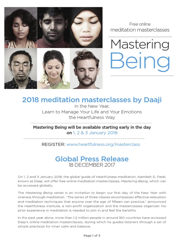 Mastering: Being | PDF | Meditation | Behavior Modification