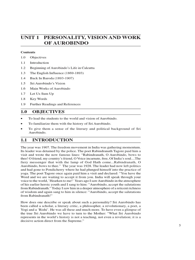 Unit 1 PDF | PDF | Sri Aurobindo