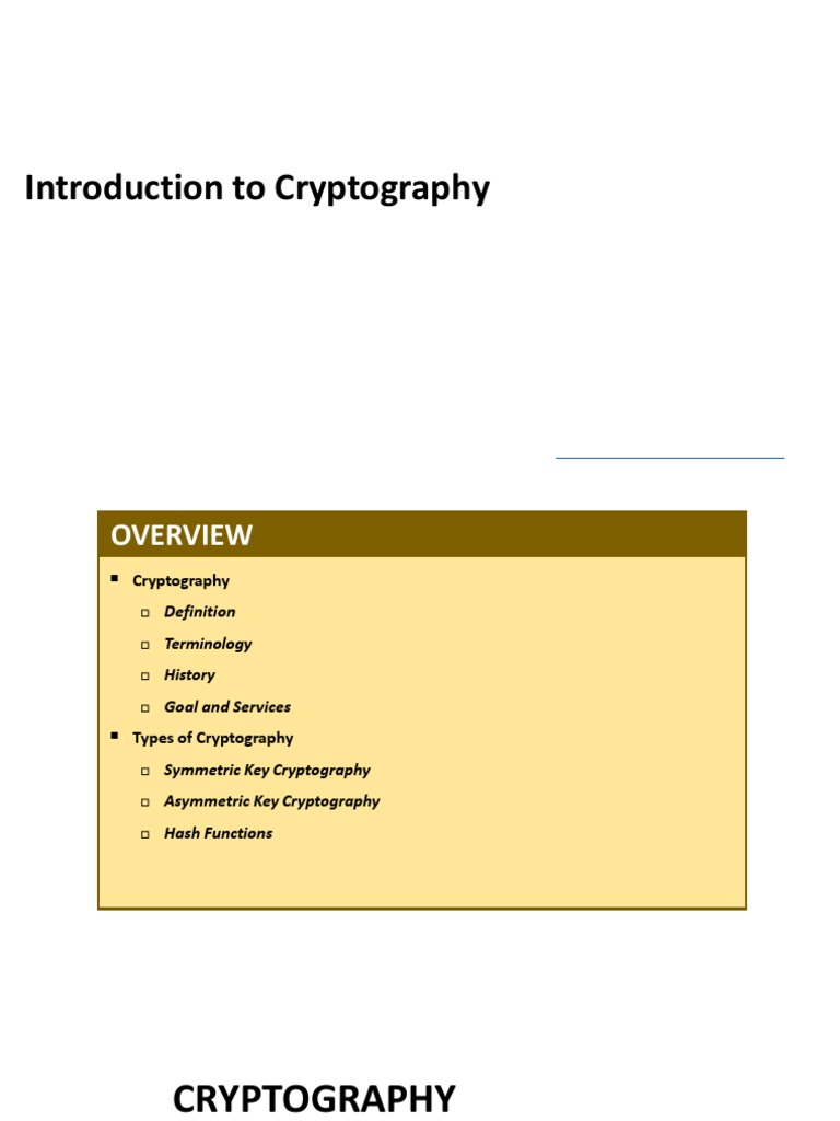 01-Introduction To Cryptography | PDF | Cryptography | Public Key Cryptography