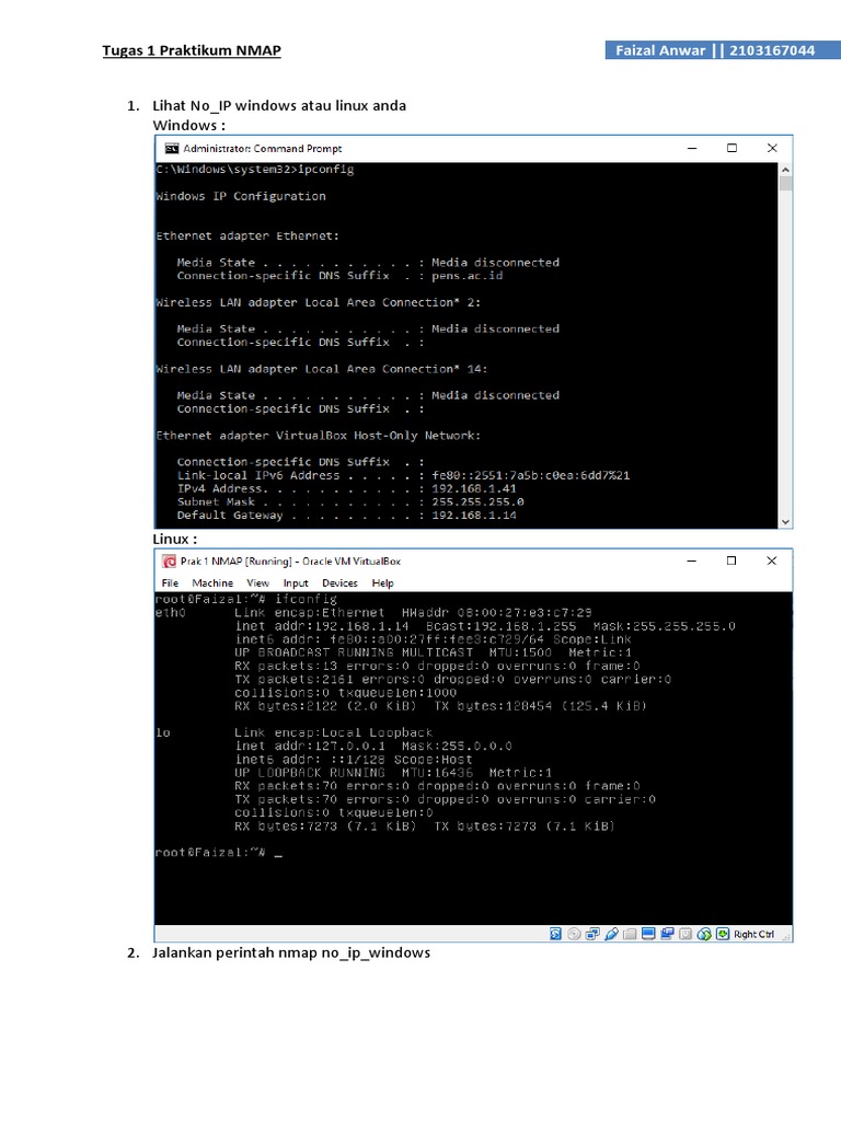 Tugas 1 Praktikum Nmap | PDF