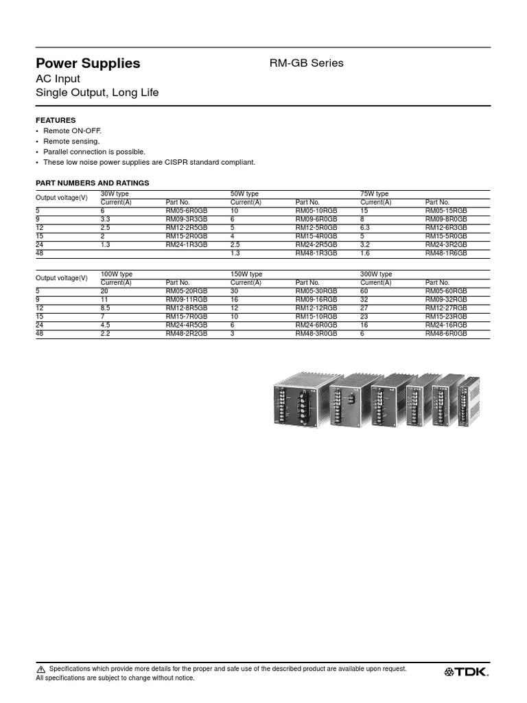 TDK Power Supply RM - G Series | PDF | Power Supply | Alternating Current