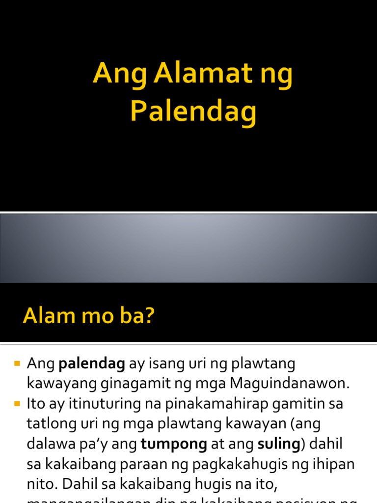 Ang Alamat NG Palendag | PDF