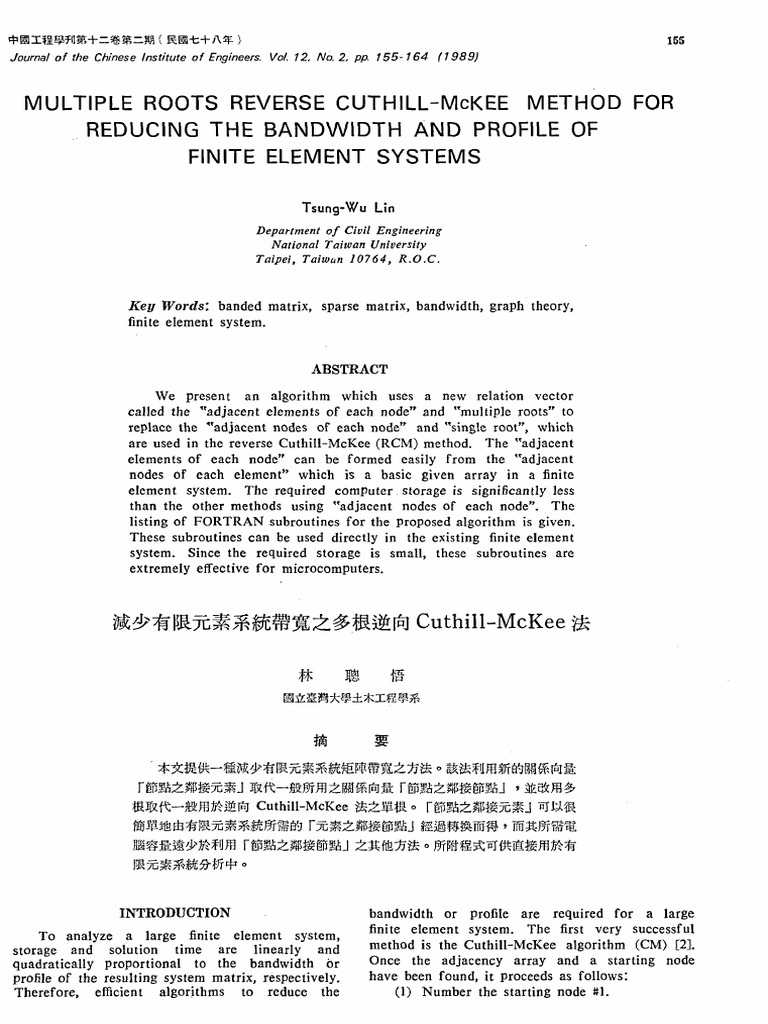 MULTIPLE ROOTS REVERSE CUTHILL-McKEE MET PDF | PDF | Matrix ...