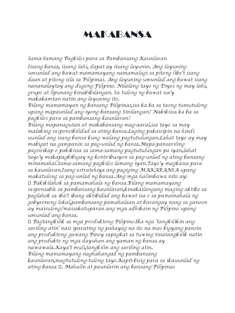 MAKABANSA | PDF