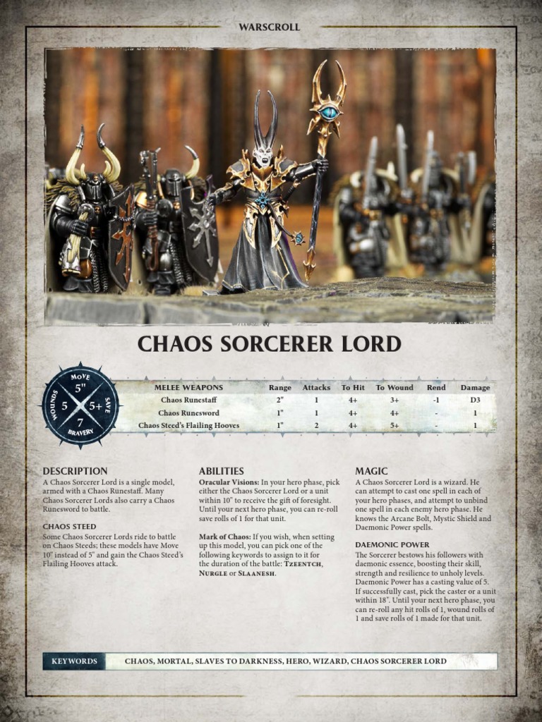 Aos Warscroll Chaos Sorcerer Lord en PDF | PDF | Magician (Fantasy ...