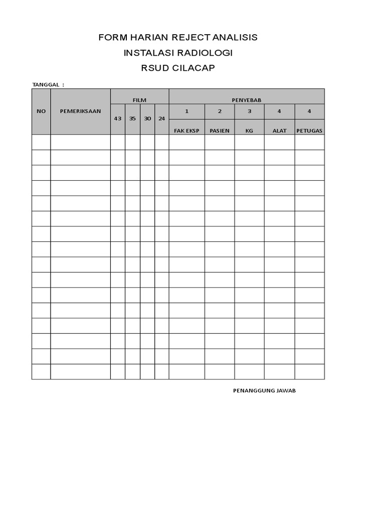 Form Reject Analisis | PDF