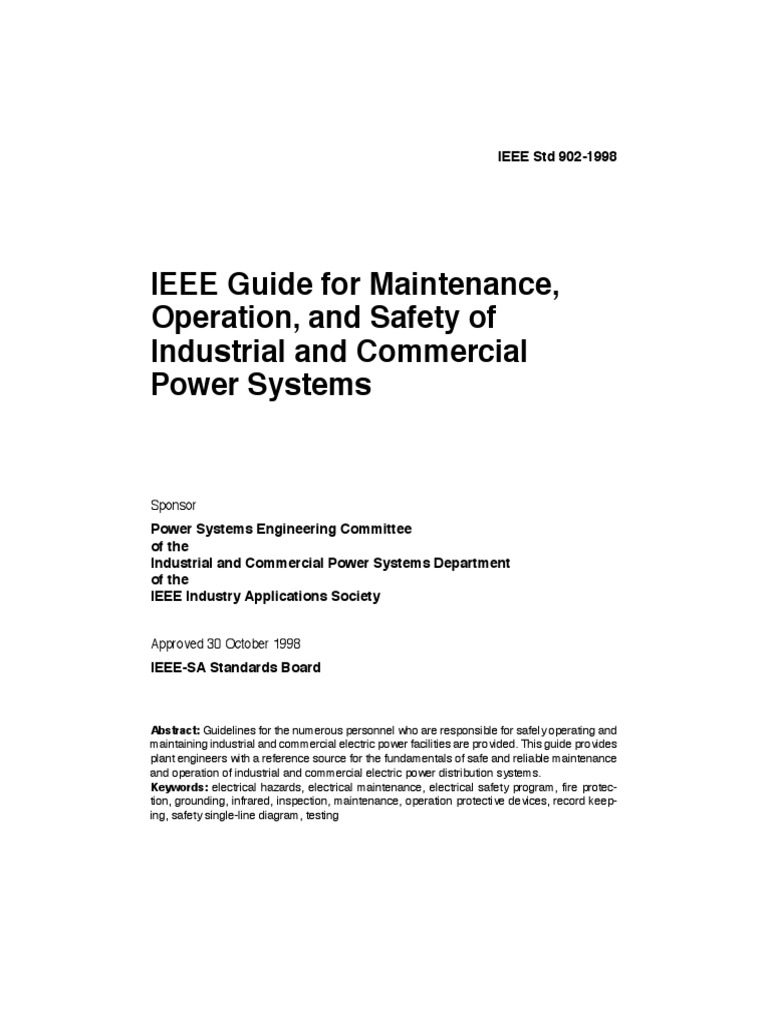 IEEE Guide For Maintenance, Operation, and Safety of Industrial and ...