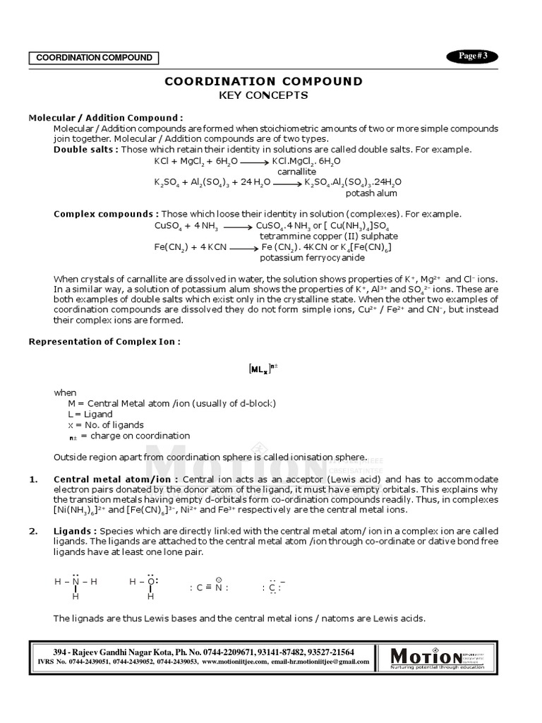 Coordination Compounds | PDF | Coordination Complex | Ligand