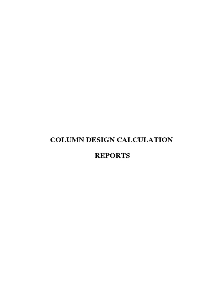 Column Design Calculation Reports | PDF
