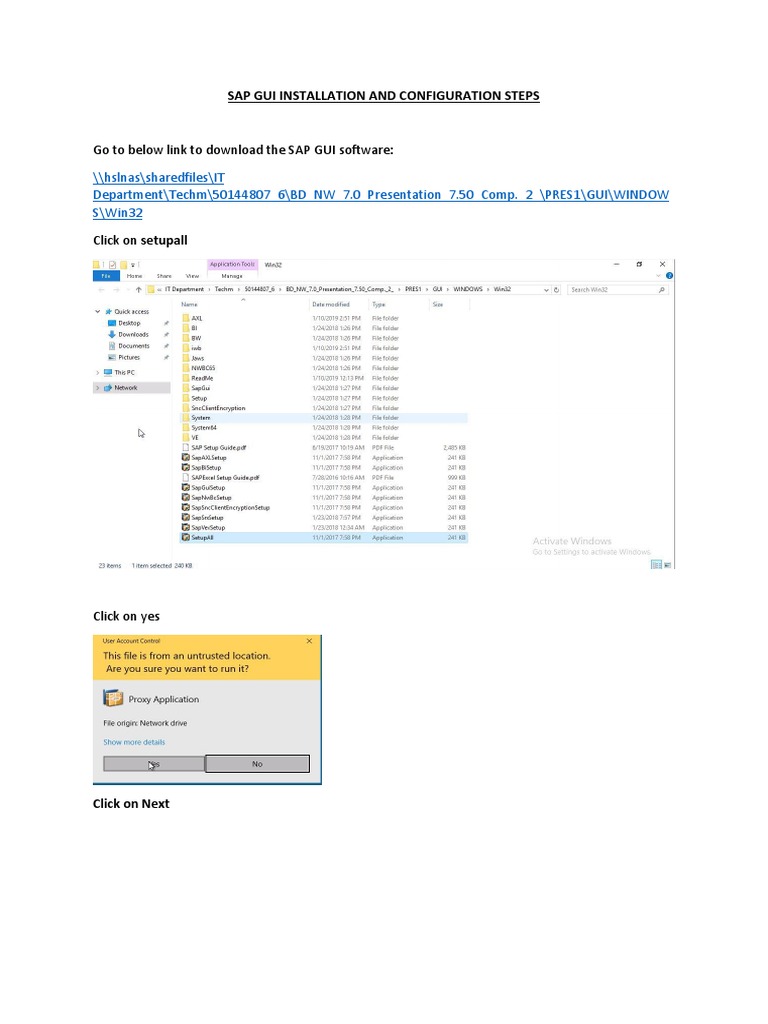 SAP GUI 7.50 Windows Installation Guide | PDF
