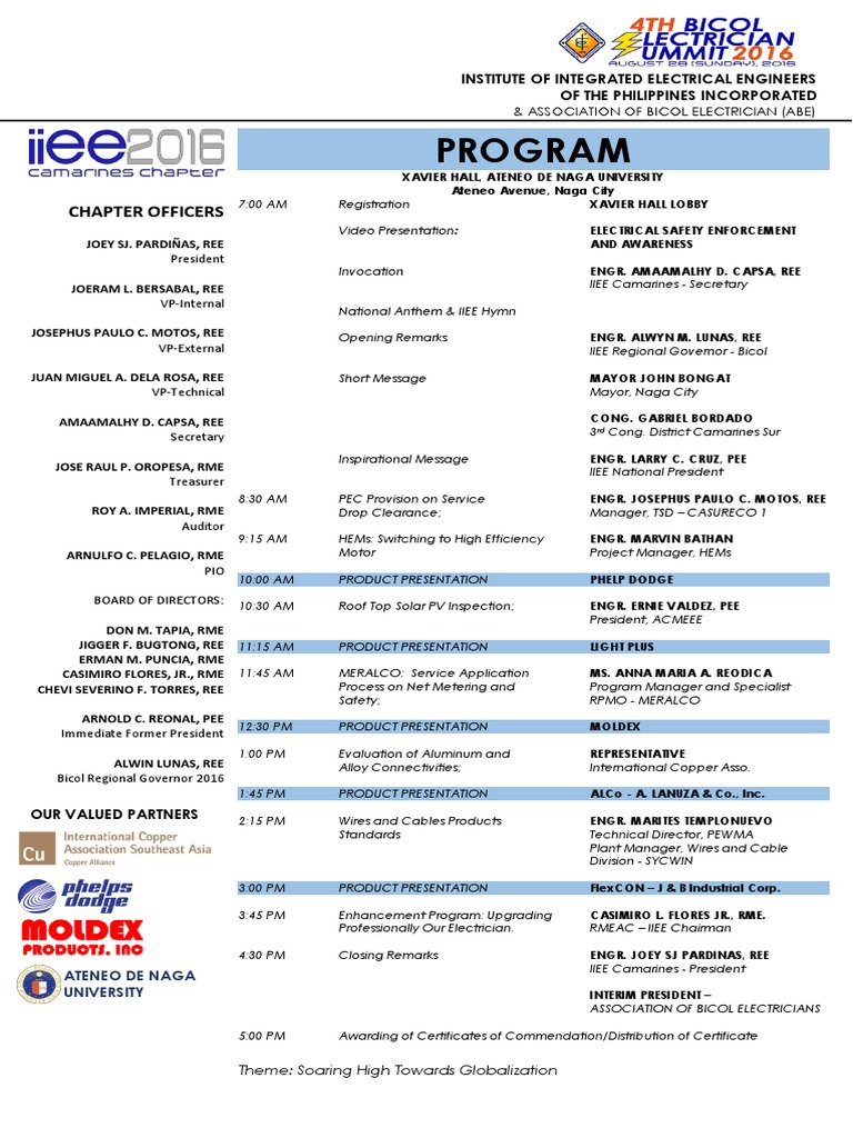 FInal Program | PDF | Electricity | Electrical Engineering