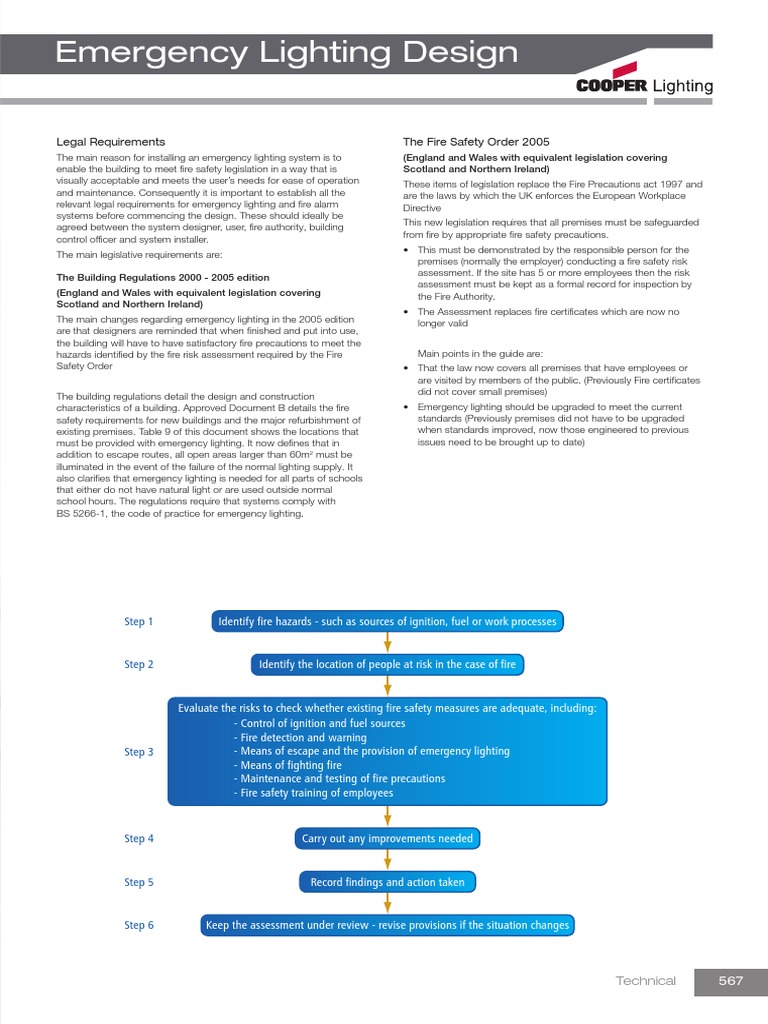 567 577 Emergency Lighting Design | PDF | Fire Safety | Lighting