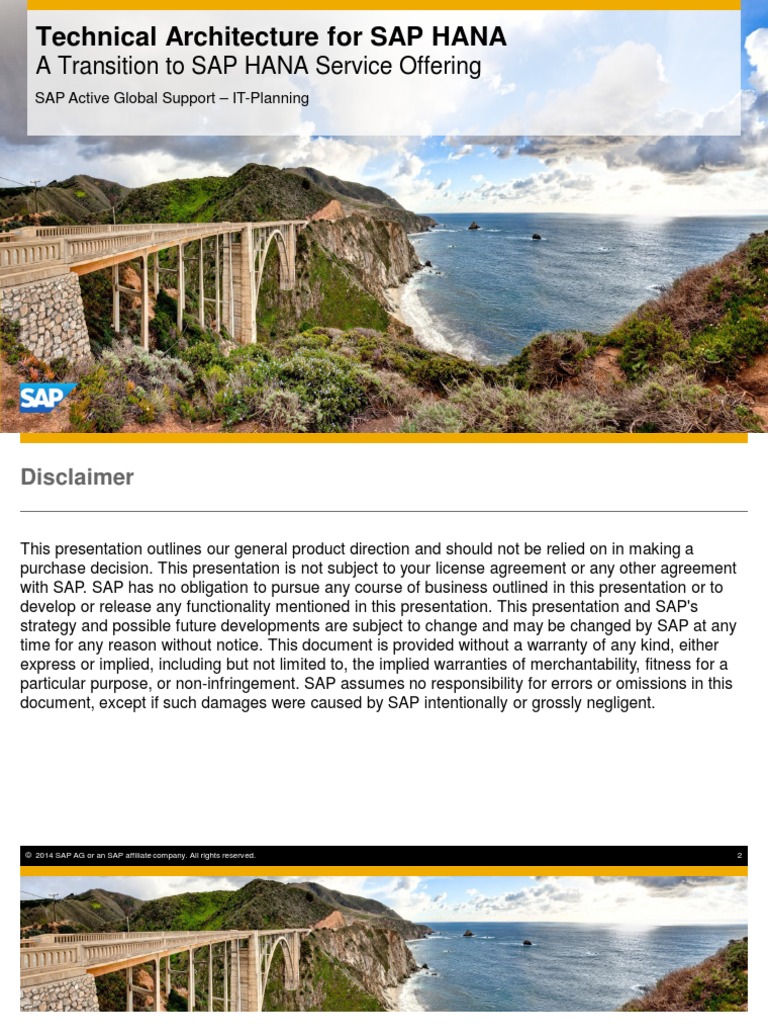 Technical Architecture For SAP HANA Overview v03 PDF | PDF