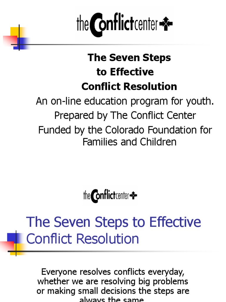 The Seven Steps To Effective Conflict Resolution | PDF | Brainstorming ...