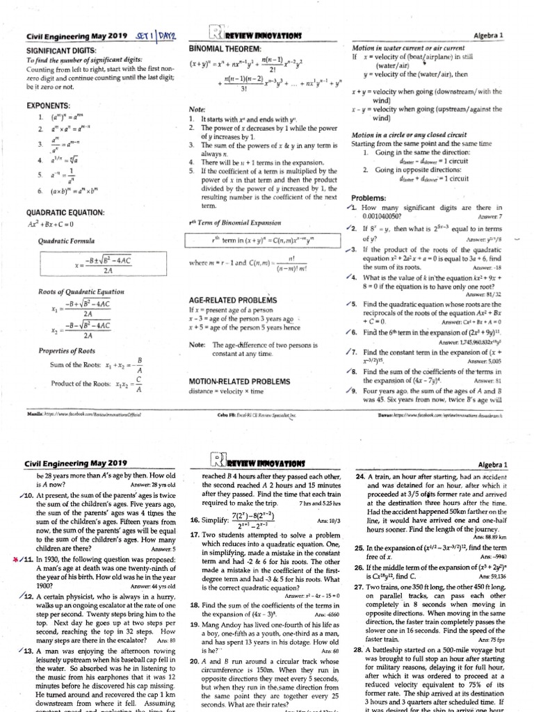 RI Algebra 1 (Notes) | PDF | Quadratic Equation | Speed