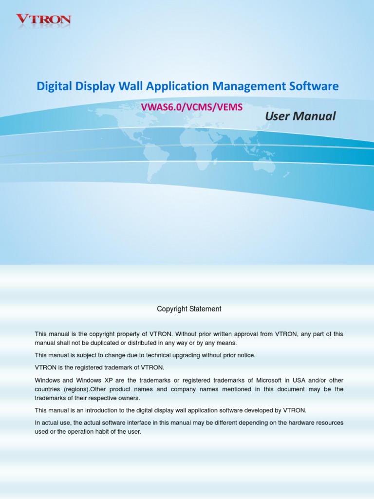 VTRON Display Wall Application Management Software User Manual | PDF ...