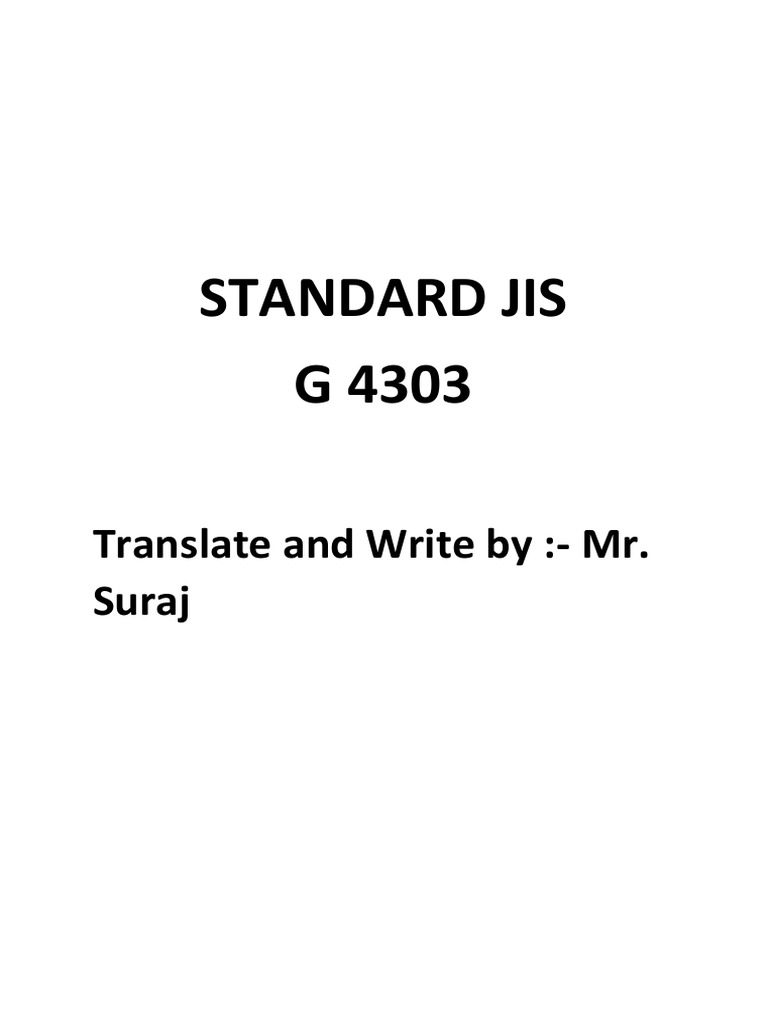 Jis G4303 Pdf