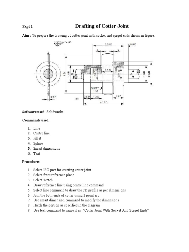Drafting of Cotter Joint | PDF