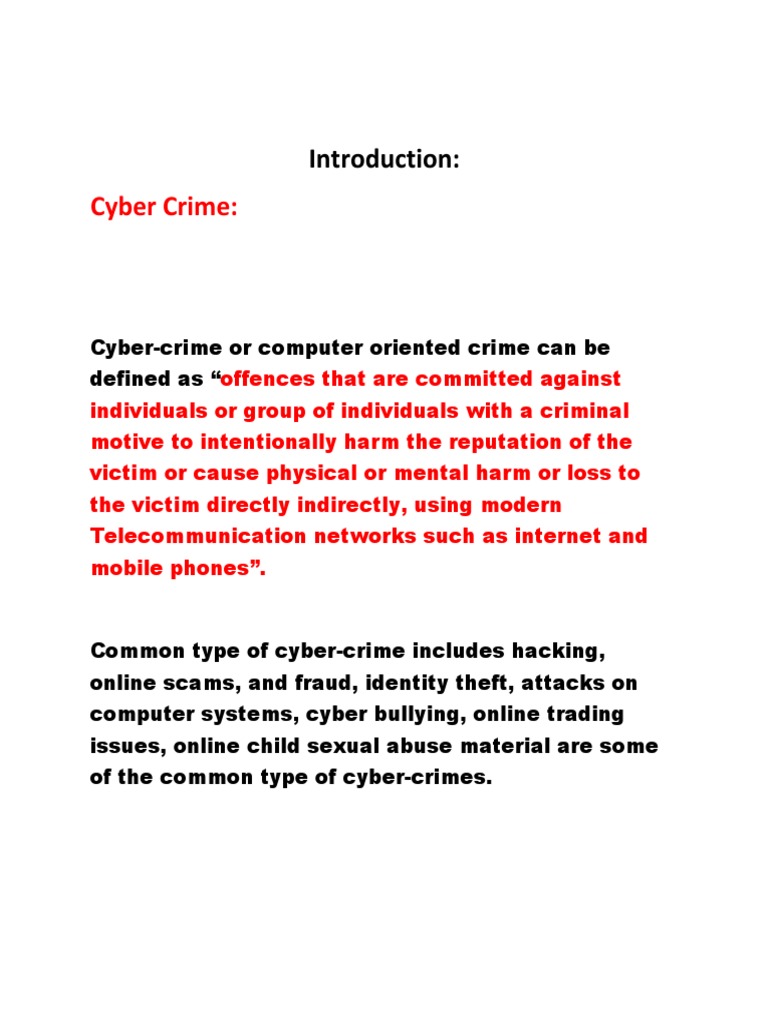 Cyber Crime Project Law | PDF | Cybercrime | Computer Security