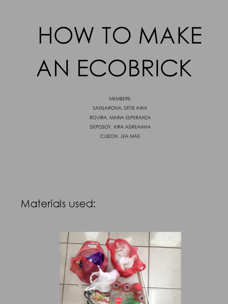 How To Make An Ecobrick | PDF