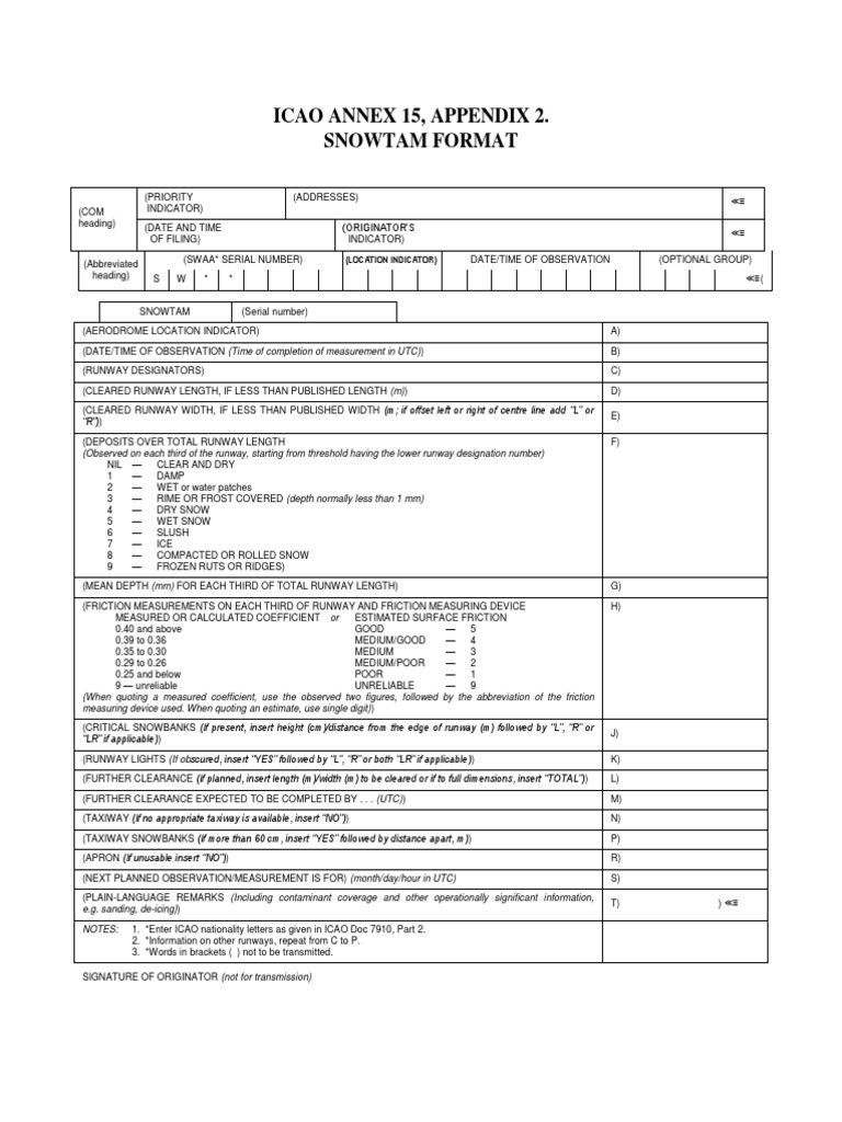 Snowtam Format | Runway | Snow | Free 30-day Trial | Scribd
