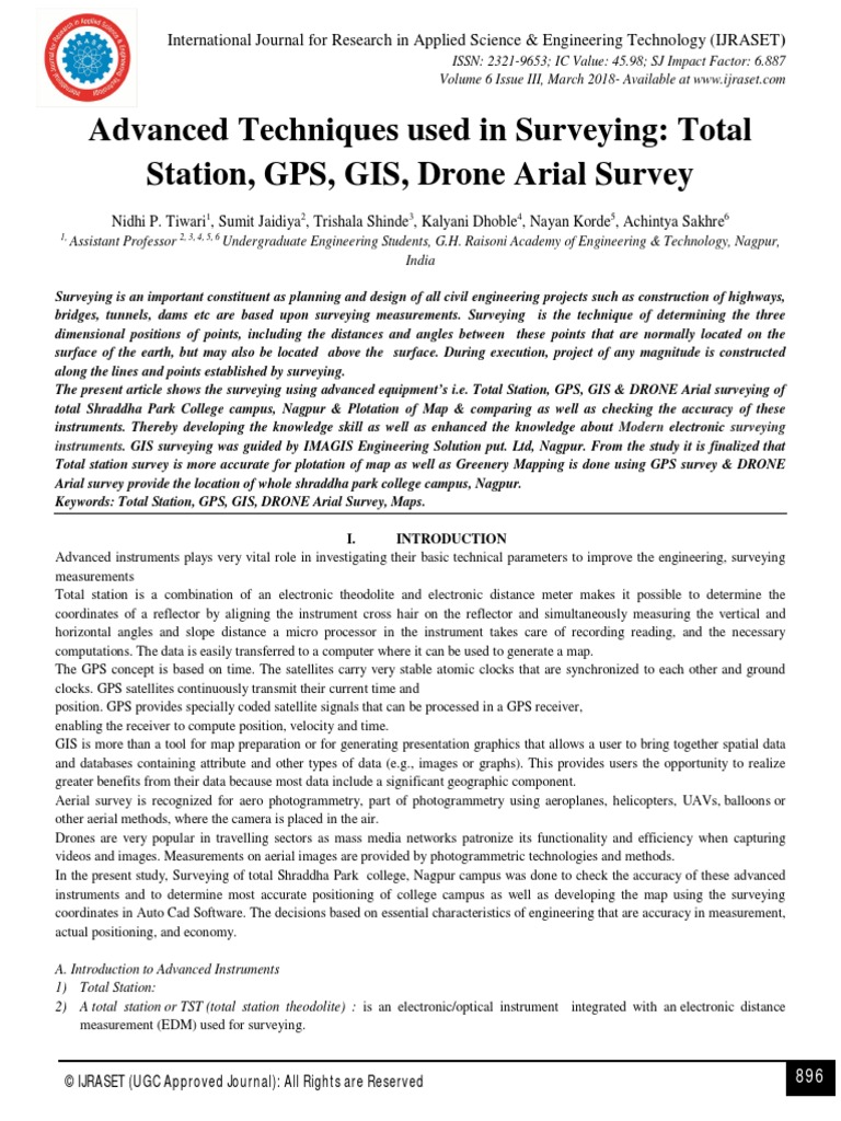 Advanced Techniques Used in Surveying: Total Station, GPS, GIS, Drone ...