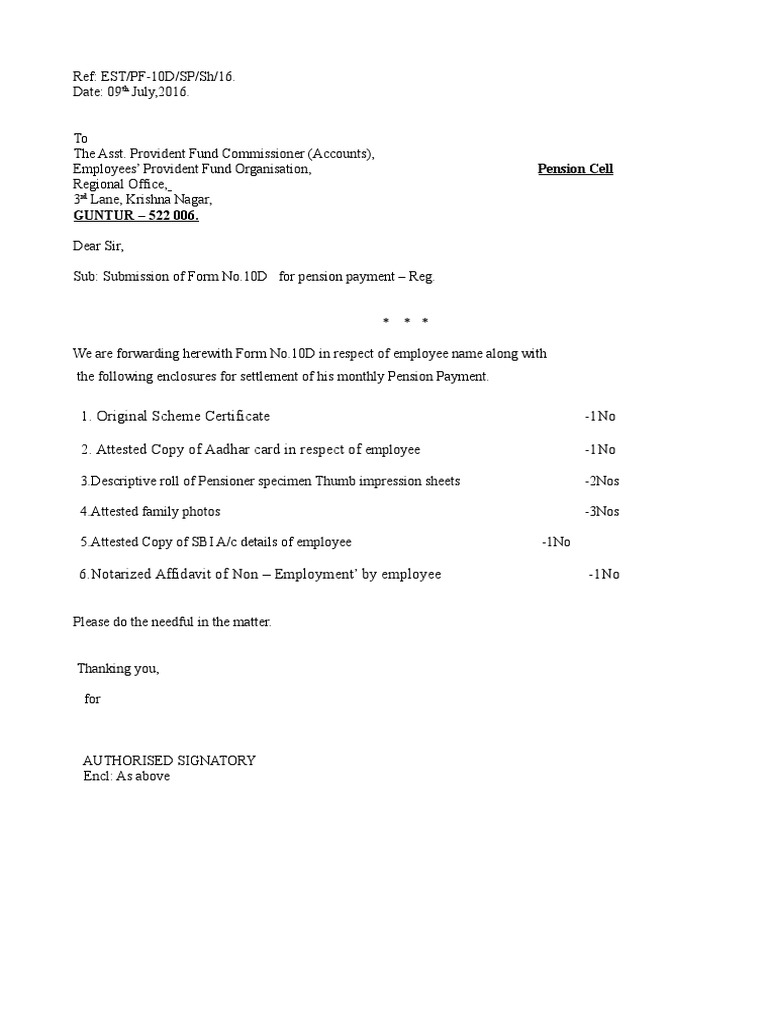 Pension Letter | PDF | Pension | Business