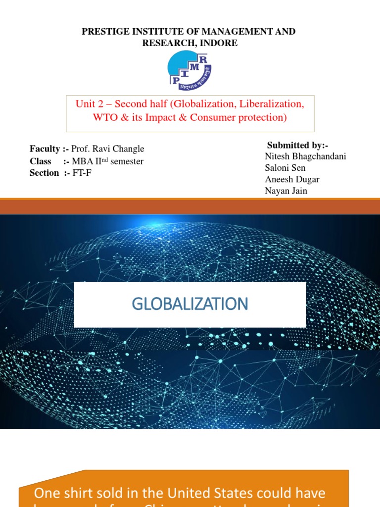 Globalization, Liberalization, WTO, Consumer Protection | PDF | World ...