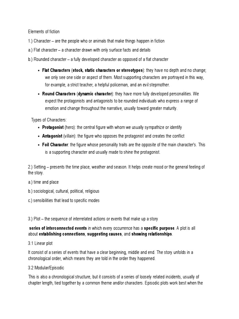 Elements of Fiction | PDF | Narration | Narrative