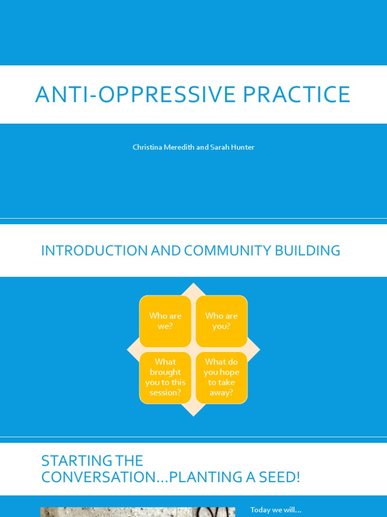 Anti-Oppressive Practice: Christina Meredith and Sarah Hunter | PDF