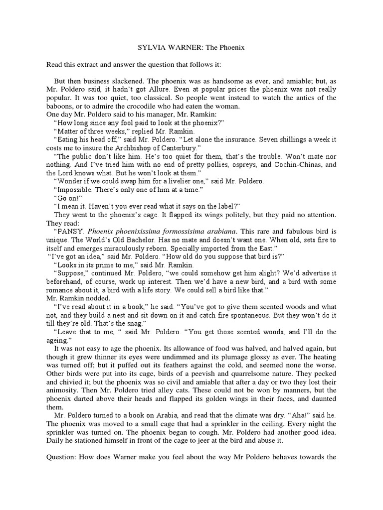 The Phoenix: A Unique Tale of Allure | PDF | Birds | Paravians