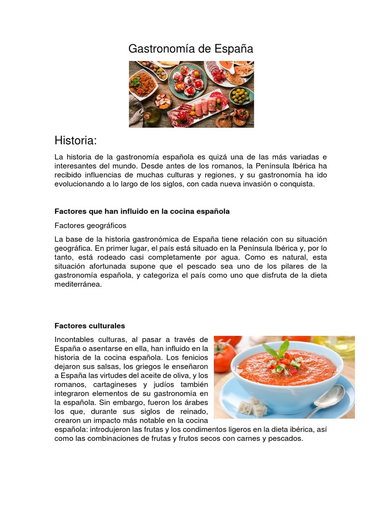 Gastronomía de España | PDF | Cocina española | Gastronomía