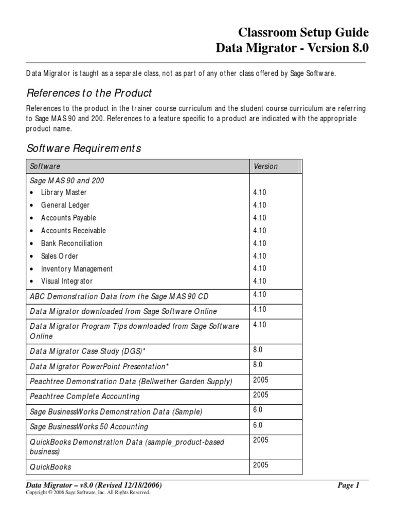 Mas90 Datamigrator Setupguide v8 | PDF | Quick Books | Printer (Computing)