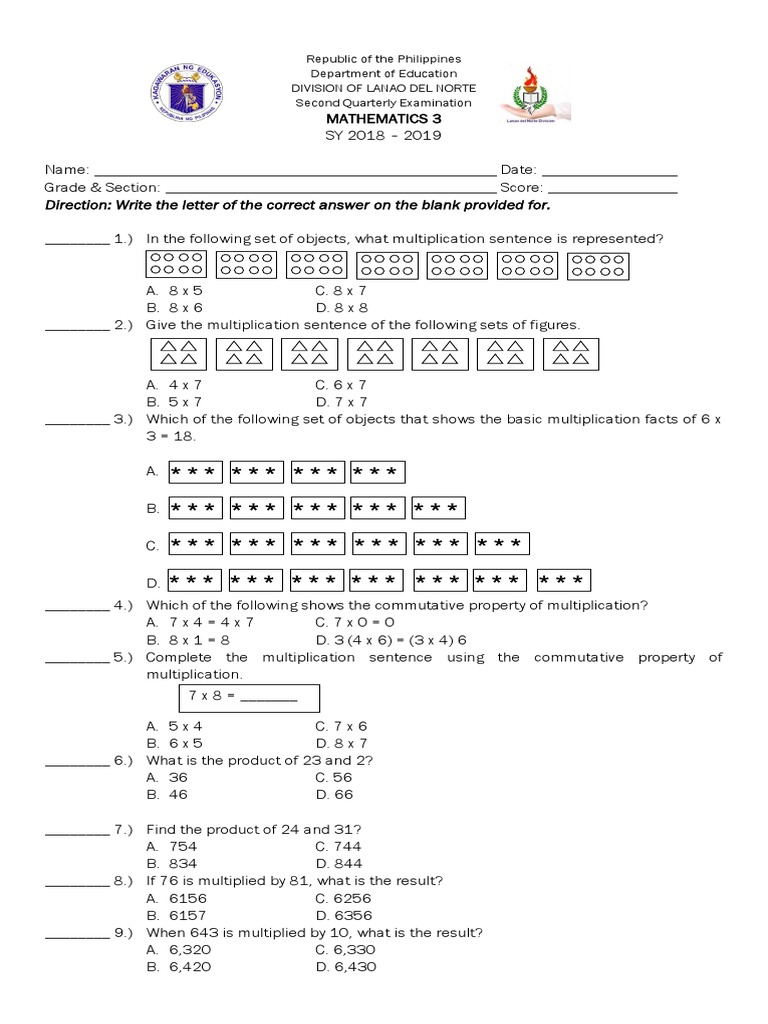Math 3 Quarter 2 | PDF | Multiplication | Teaching Mathematics