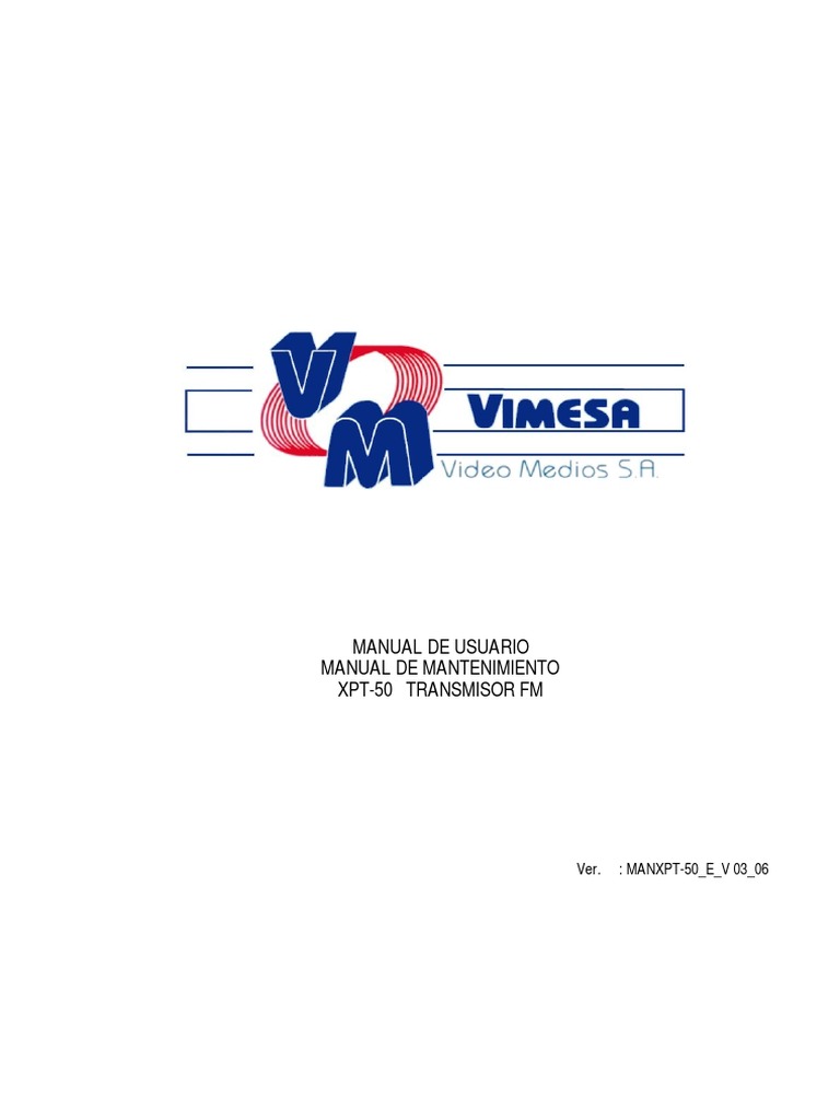 Vimesa 50 W | PDF | Modulación de frecuencia | Transmisor