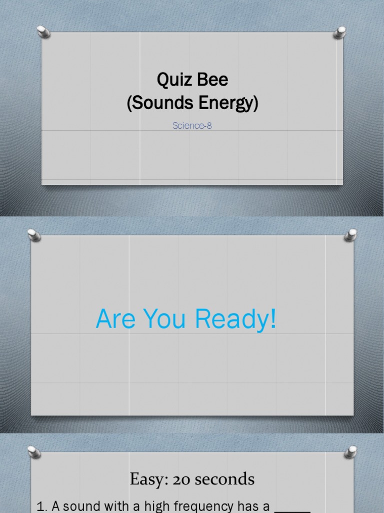 Sound Energy Quiz for Science-8 | PDF | Art | Science & Mathematics