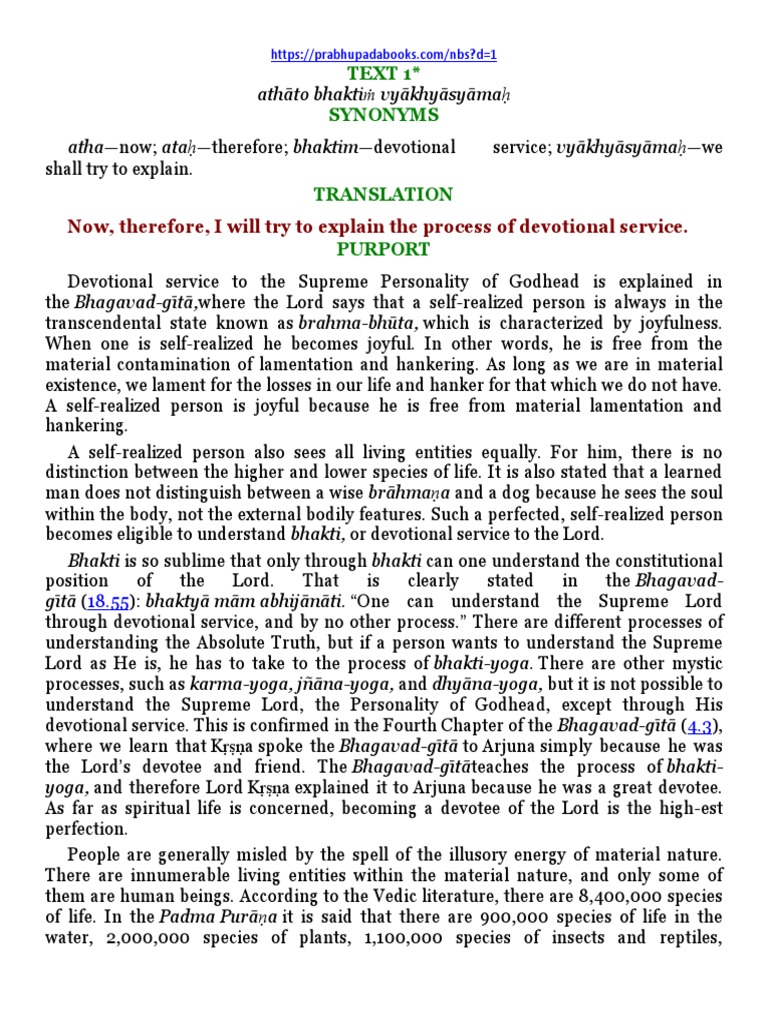 Now, Therefore, I Will Try To Explain The Process of Devotional Service ...