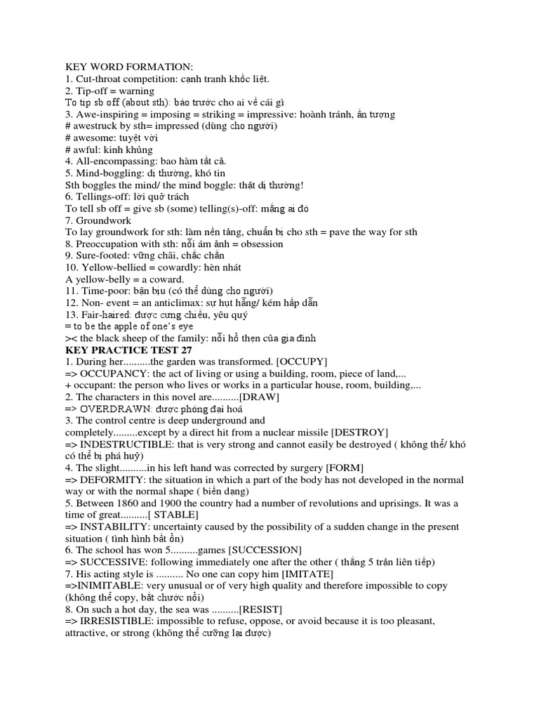 Key Word Formation | PDF