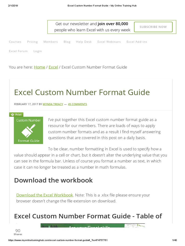 Excel Custom Number Format Guide Unduh Gratis Pdf Microsoft Excel Fraction Mathematics